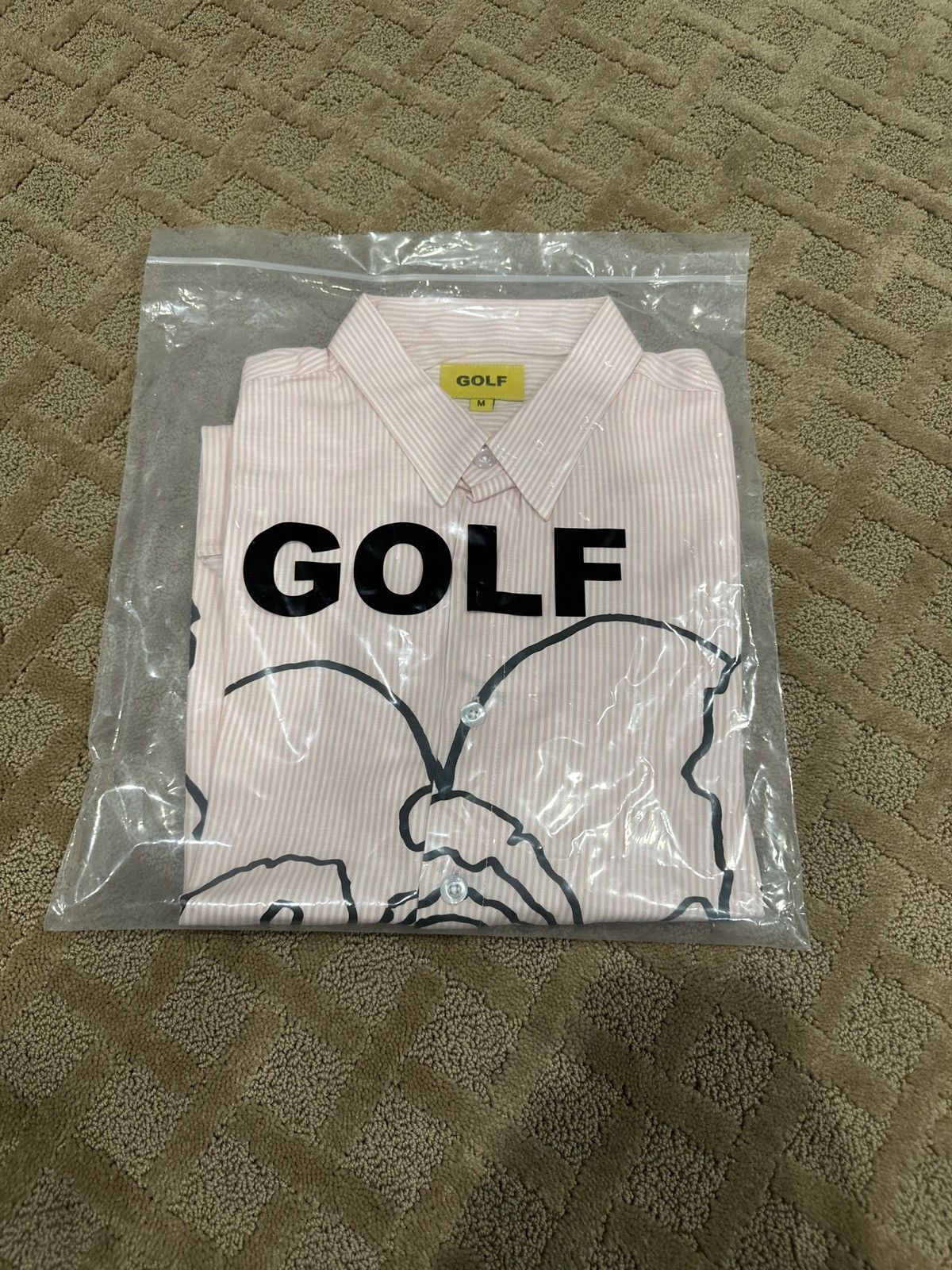 Golf Wang Golf Wang Heart with Arrow Button Up Pink and White | Grailed