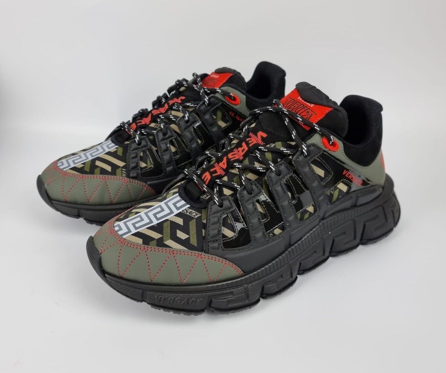 Versace Versace Trigreca Black/Green Sneakers New | Grailed