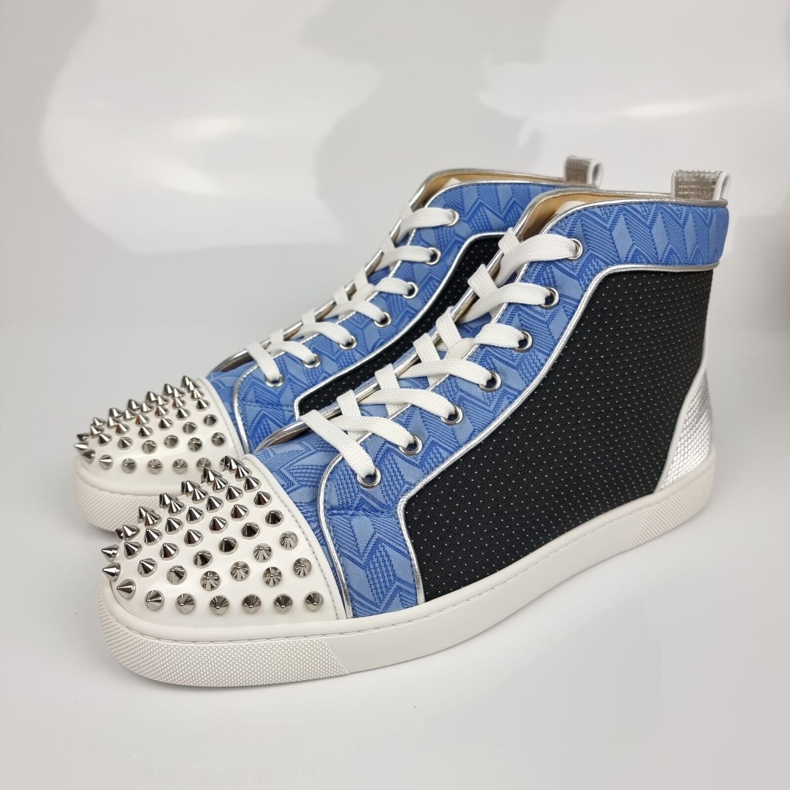 Christian Louboutin Christian Louboutin Lou Spike Blue And White ...