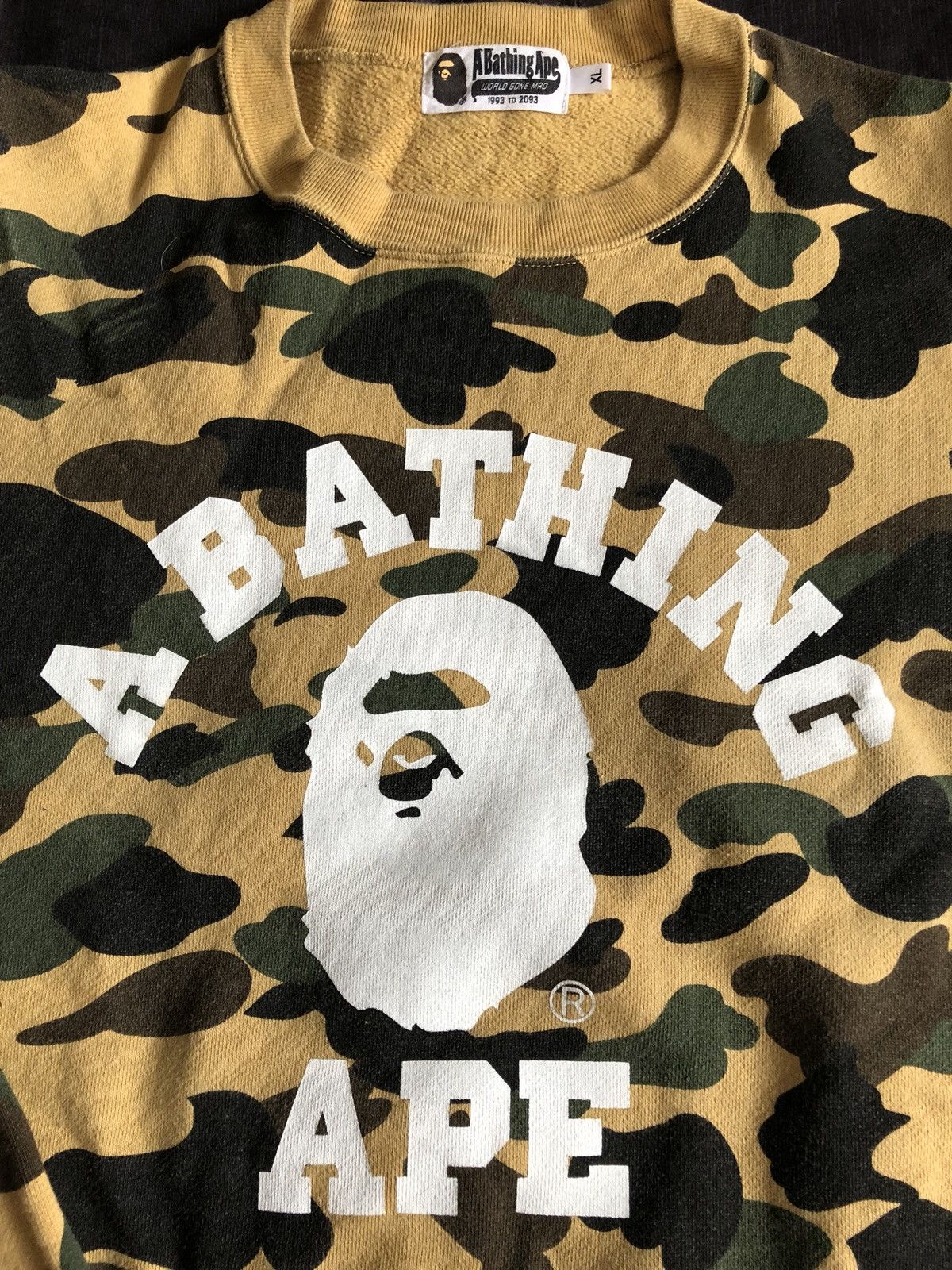 Bape Yellow Camo Crewneck | Grailed