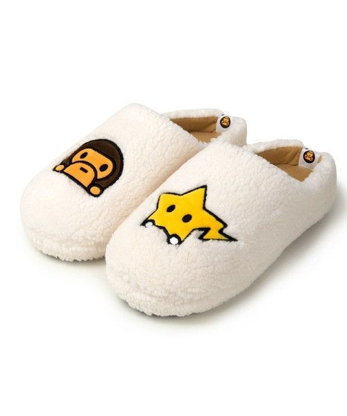 Bape 🔥 BAPE BABY MILO FUR SLIPPERS Plush Room Shoes Bapesta Sta | Grailed