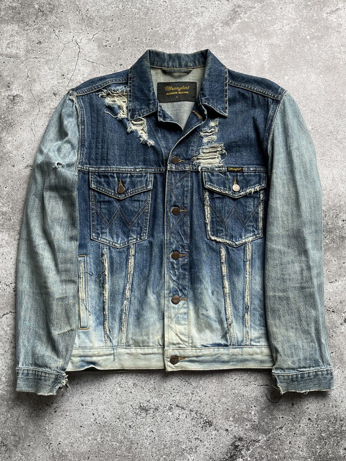 Wrangler Wrangler Vintage Distressed Denim Jacket | Grailed