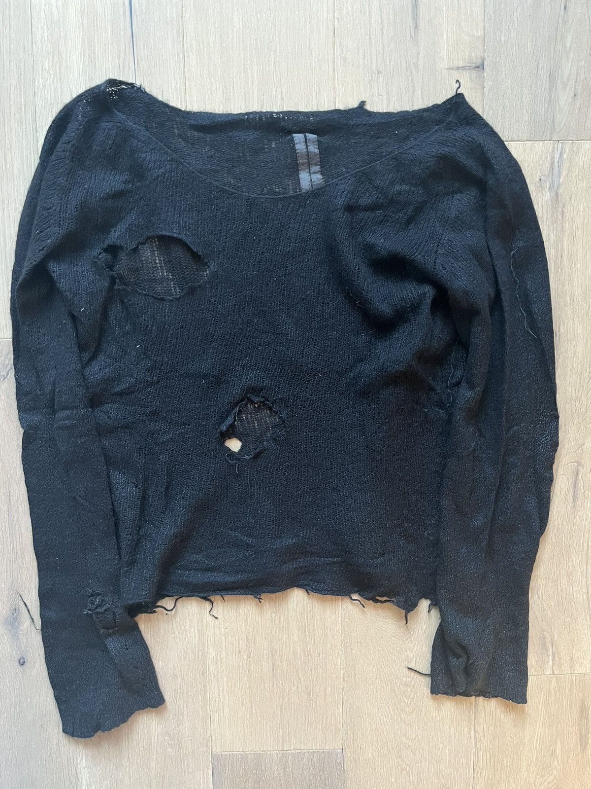 Rick Owens Rick Owens Distressed Destroyed Wool Sweater | Grailed