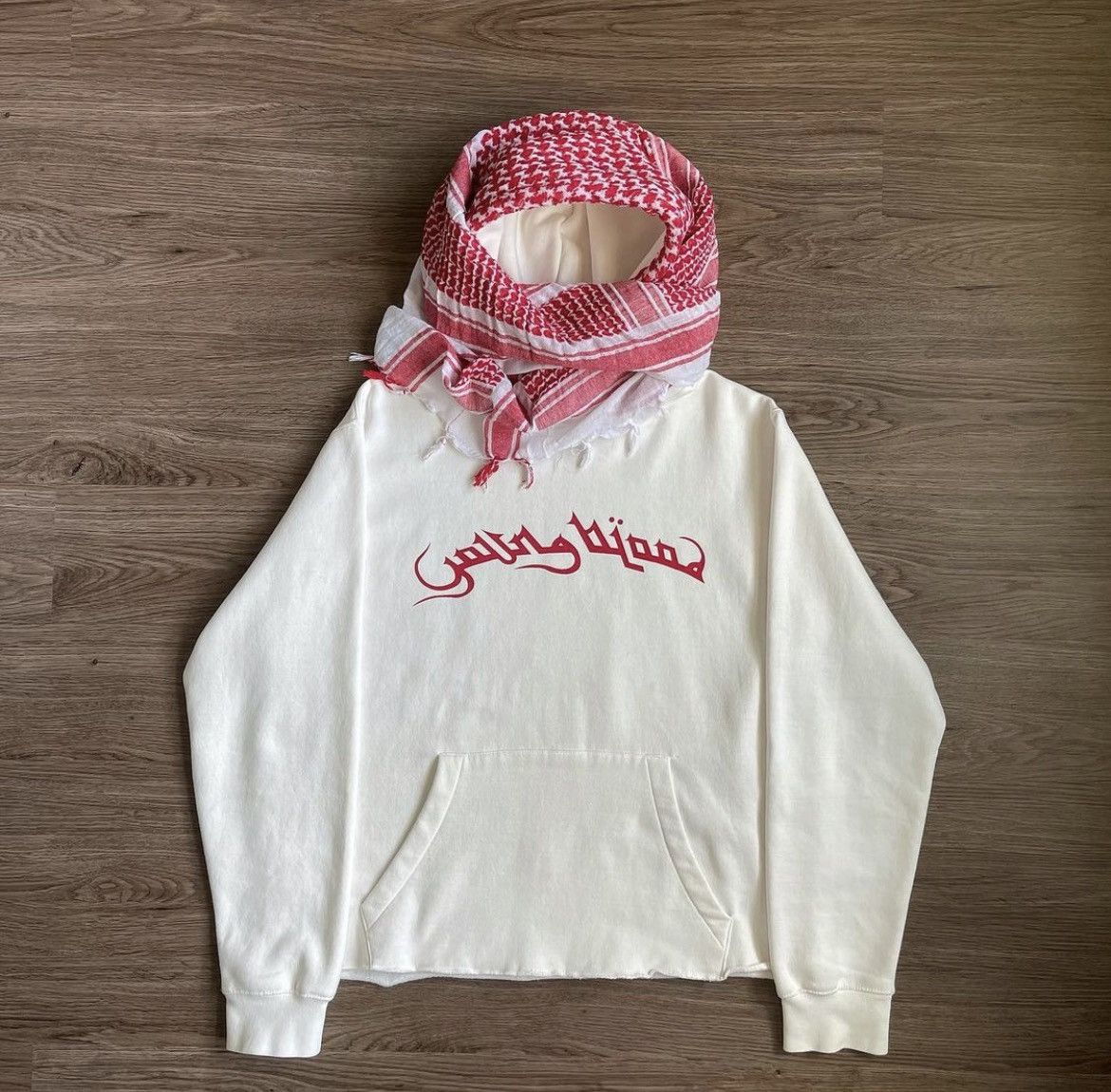 Archival Clothing velour scars desert dweller hoodie sweatshirt red ...