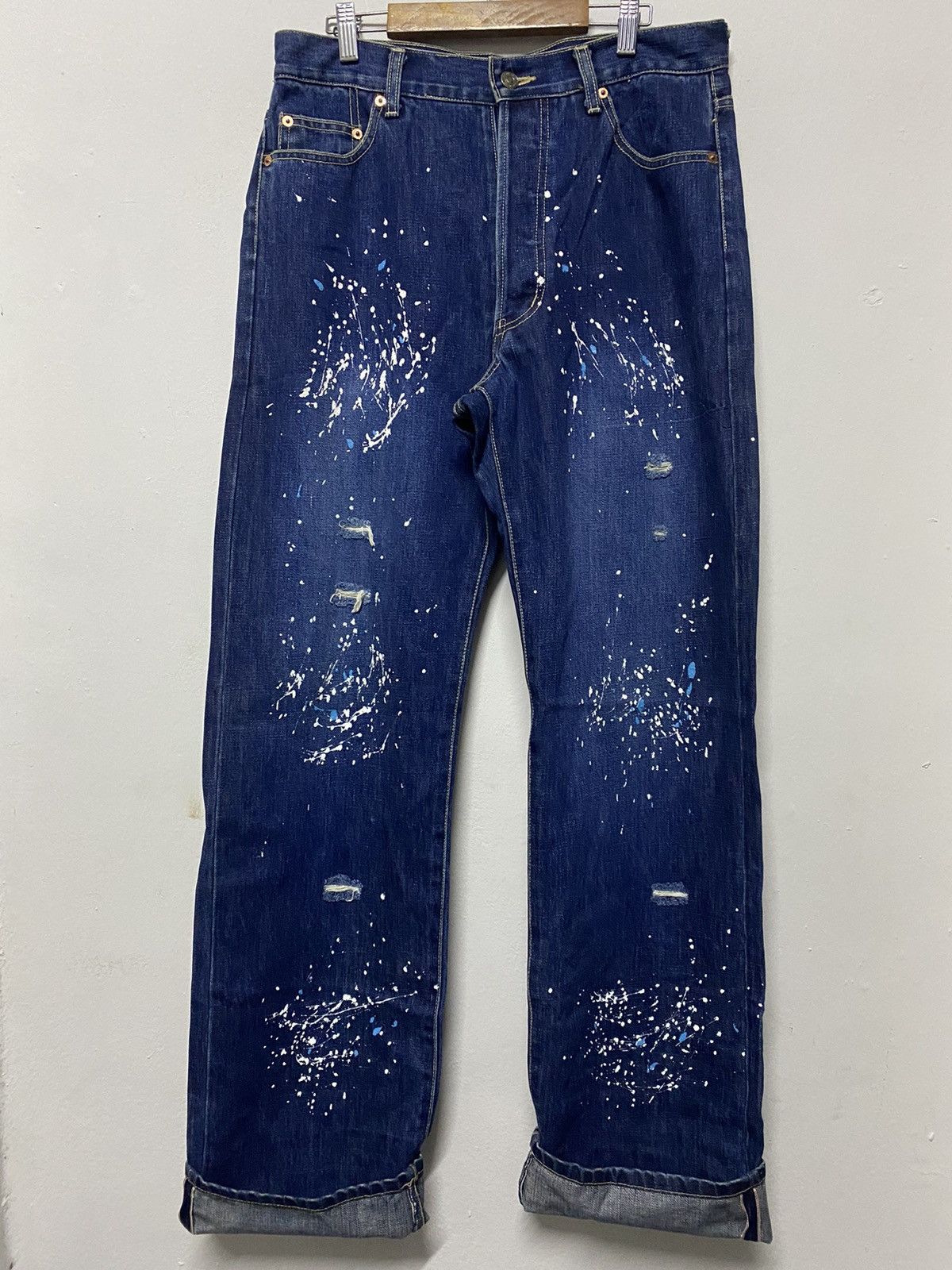Avant Garde × Distressed Denim × Japanese Brand Selvage Paint Splash ...