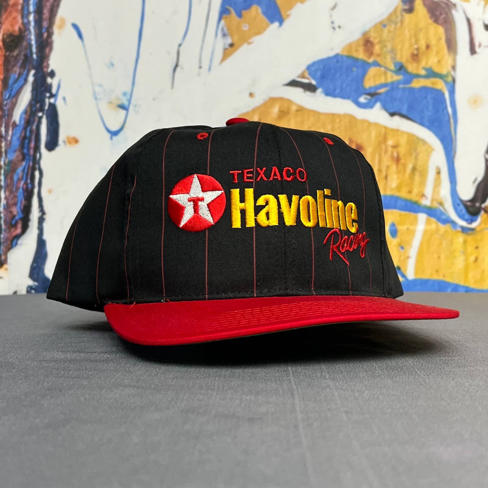 Hats × Vintage vtg Texaco Havoline Racing pinstripe deadstock snapback ...