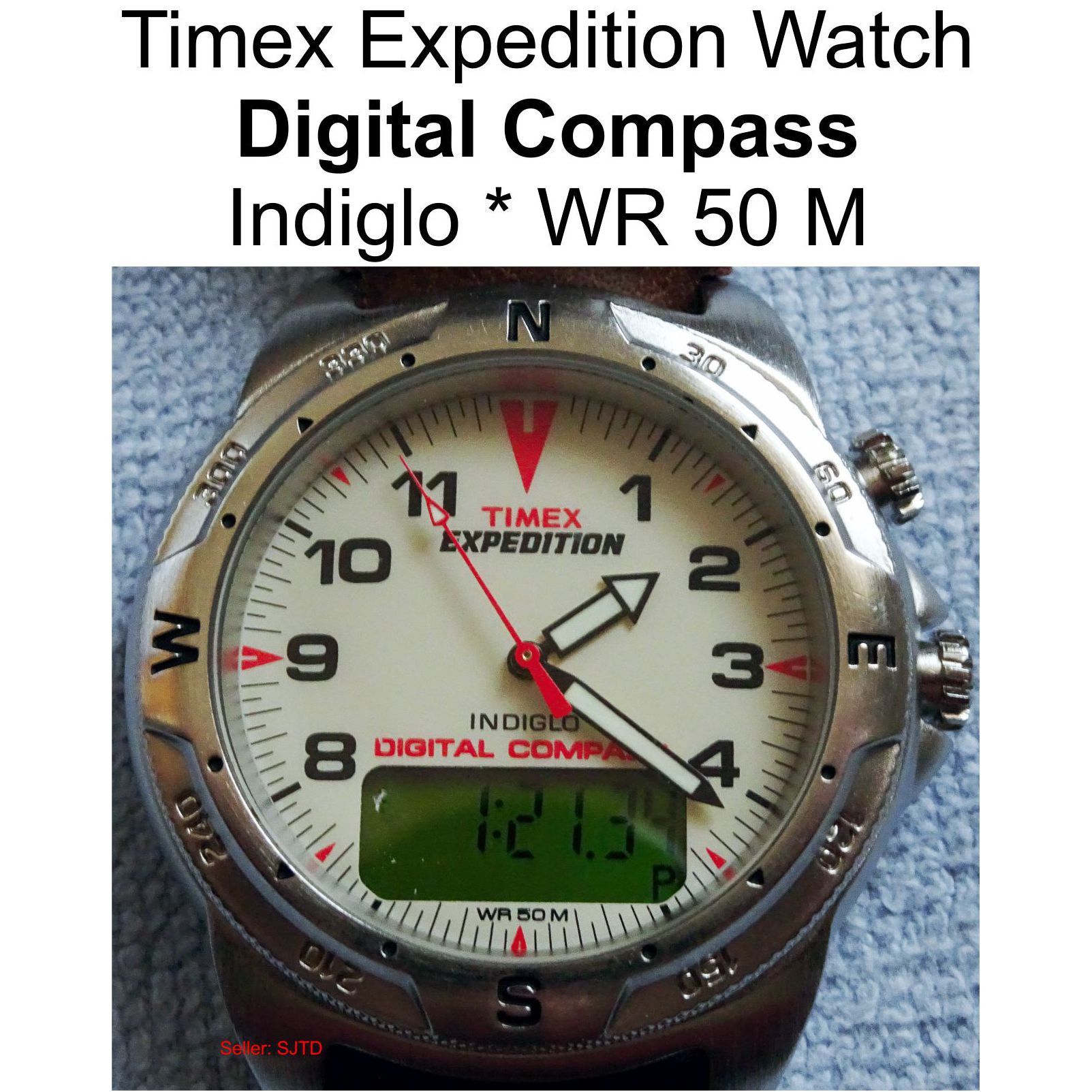 Timex Timex Digital Compass - Indiglo - WR 50M - Leather Strap | Grailed