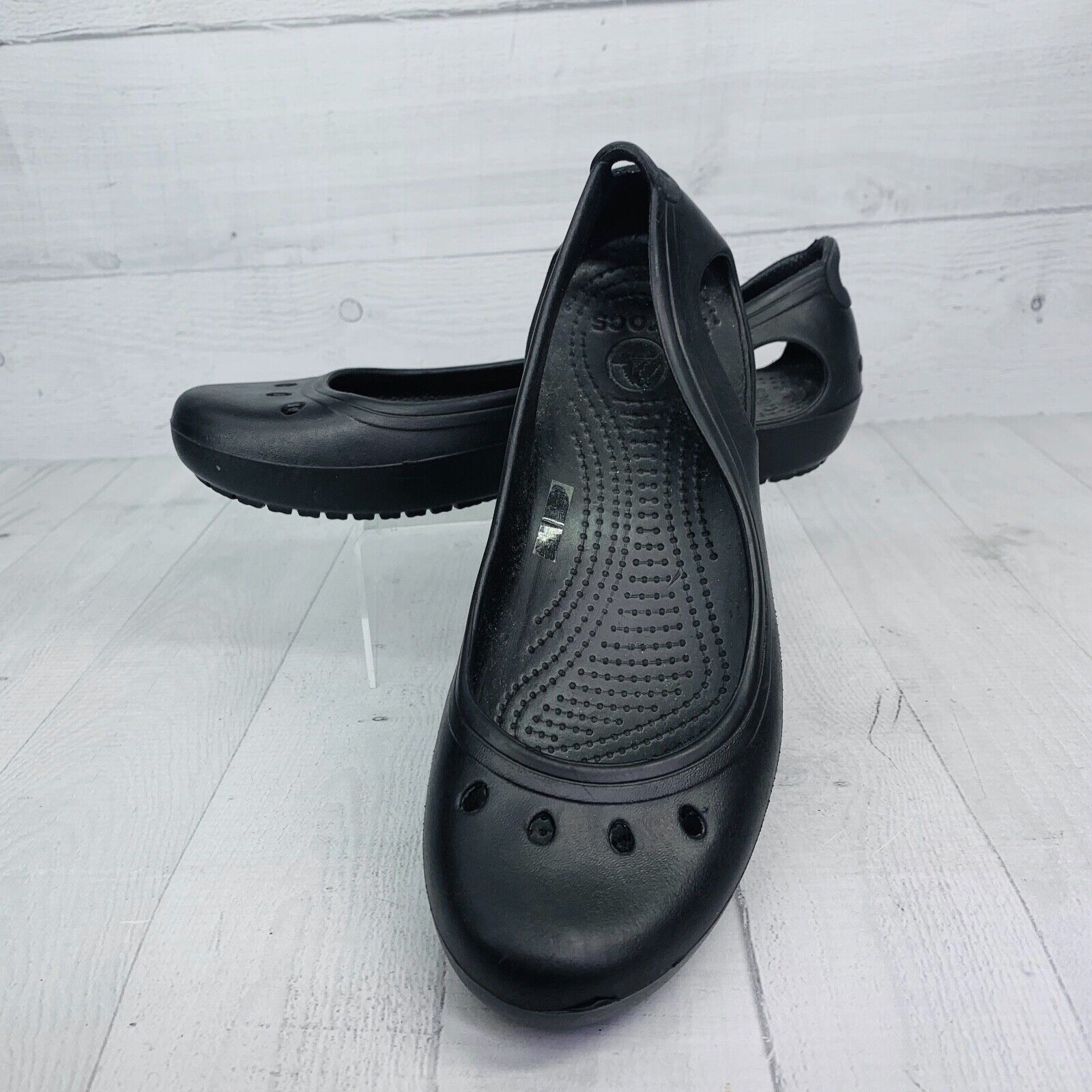 Crocs Crocs Kadee Ballet Flat Croslite Black Cutouts Slip On | Grailed