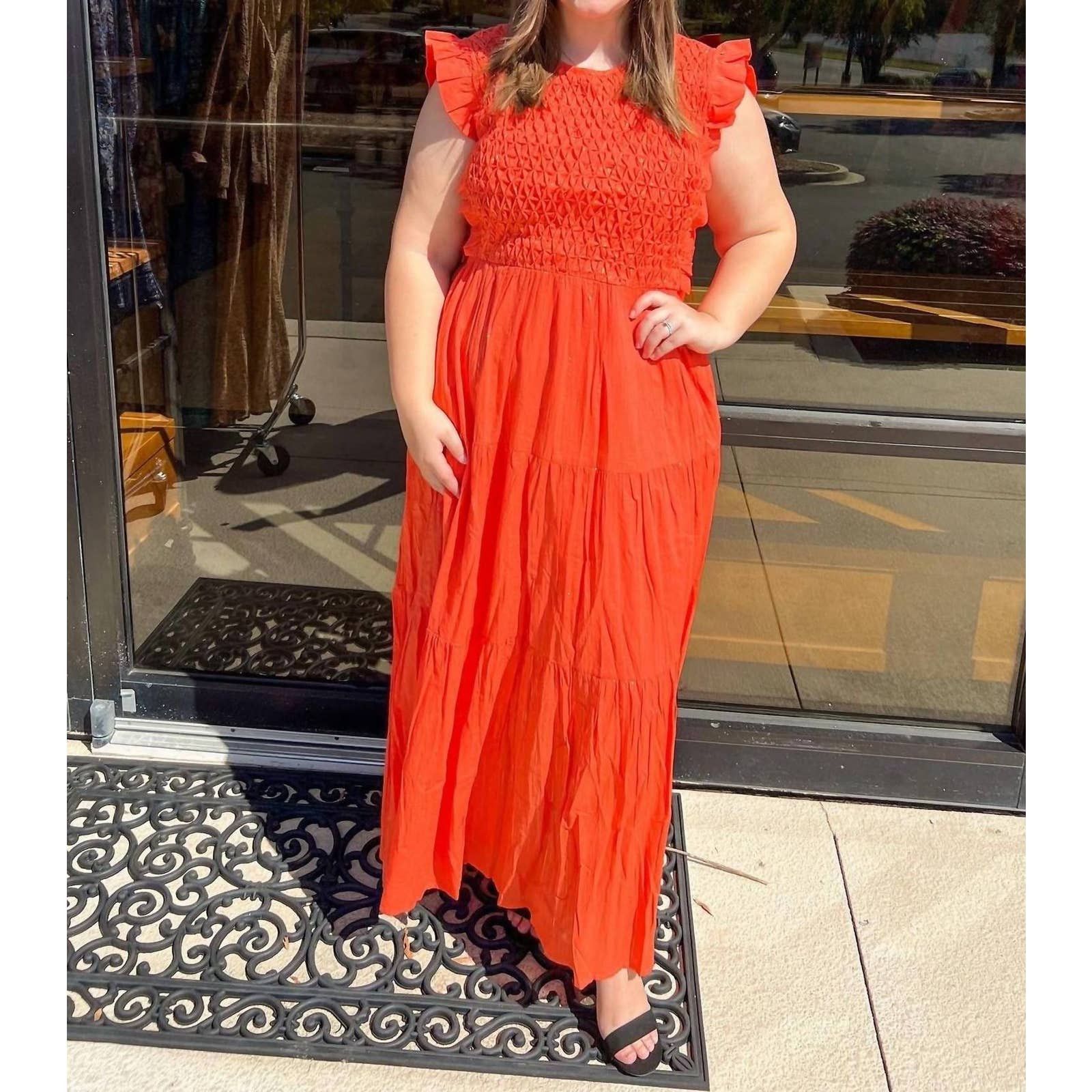 Designer NEW CK BRADLEY Miller Maxi Dress In Coral Gold | Grailed