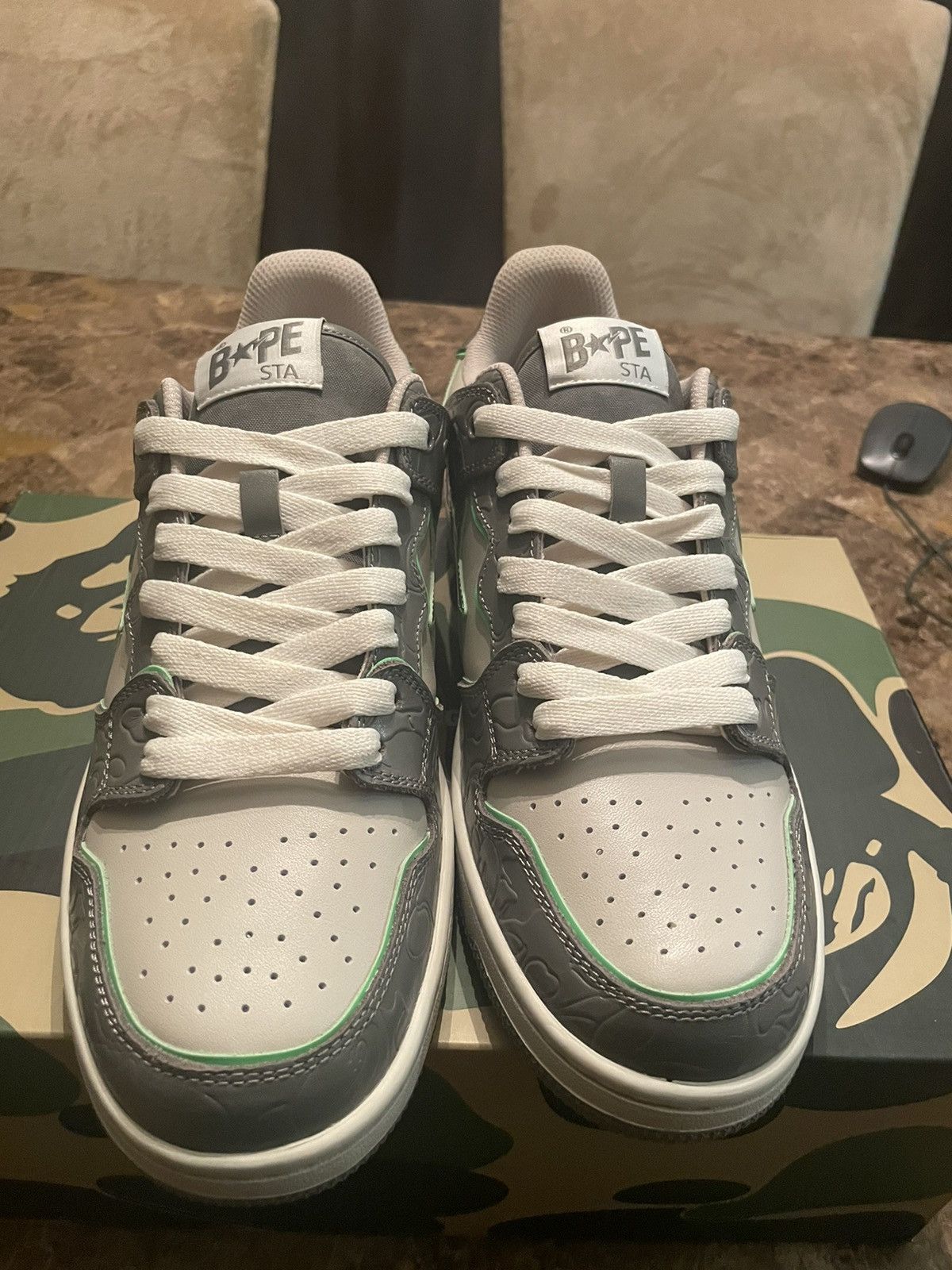 Bape Gray Bapestas | Grailed