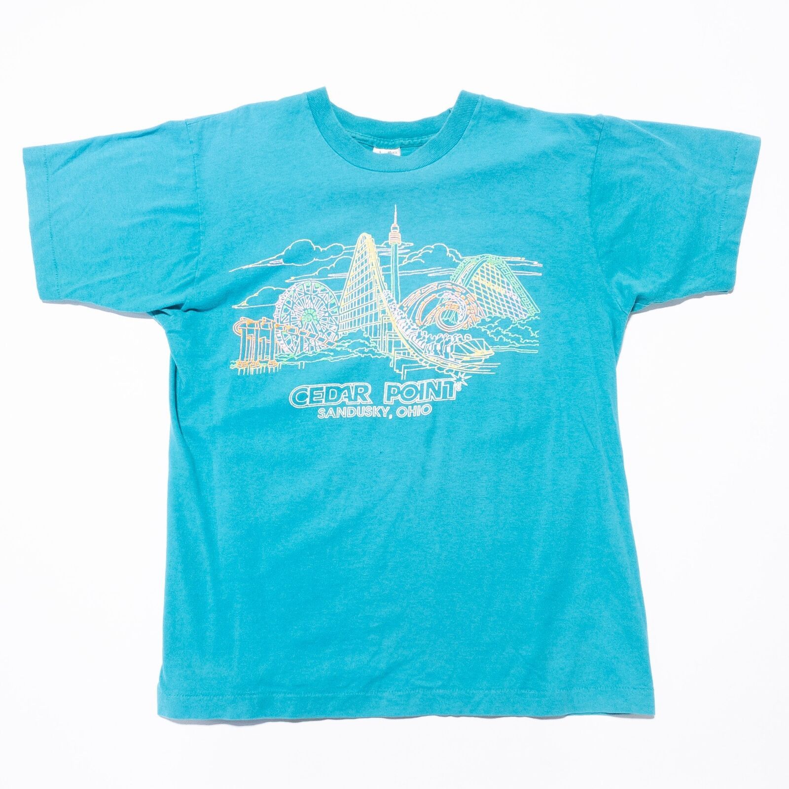 Fruit Of The Loom Vintage Cedar Point T-Shirt Men's Large Blue ...