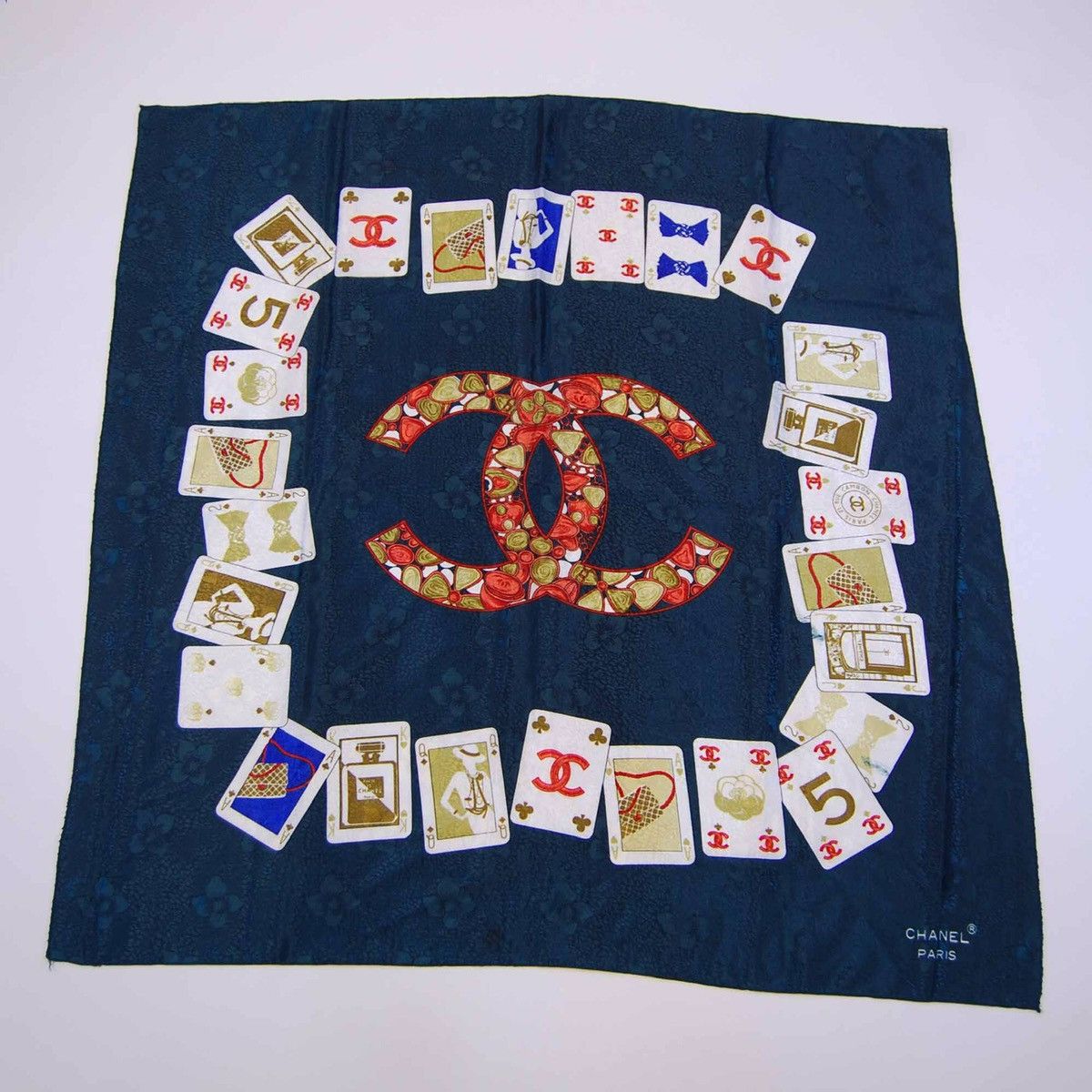 Chanel × Vintage 90’s Playing Cards Silk Scarf | Grailed