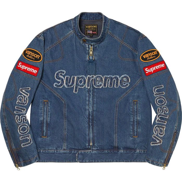 Supreme Supreme Vanson Leathers Cordura Denim Jacket Blue XXL | Grailed