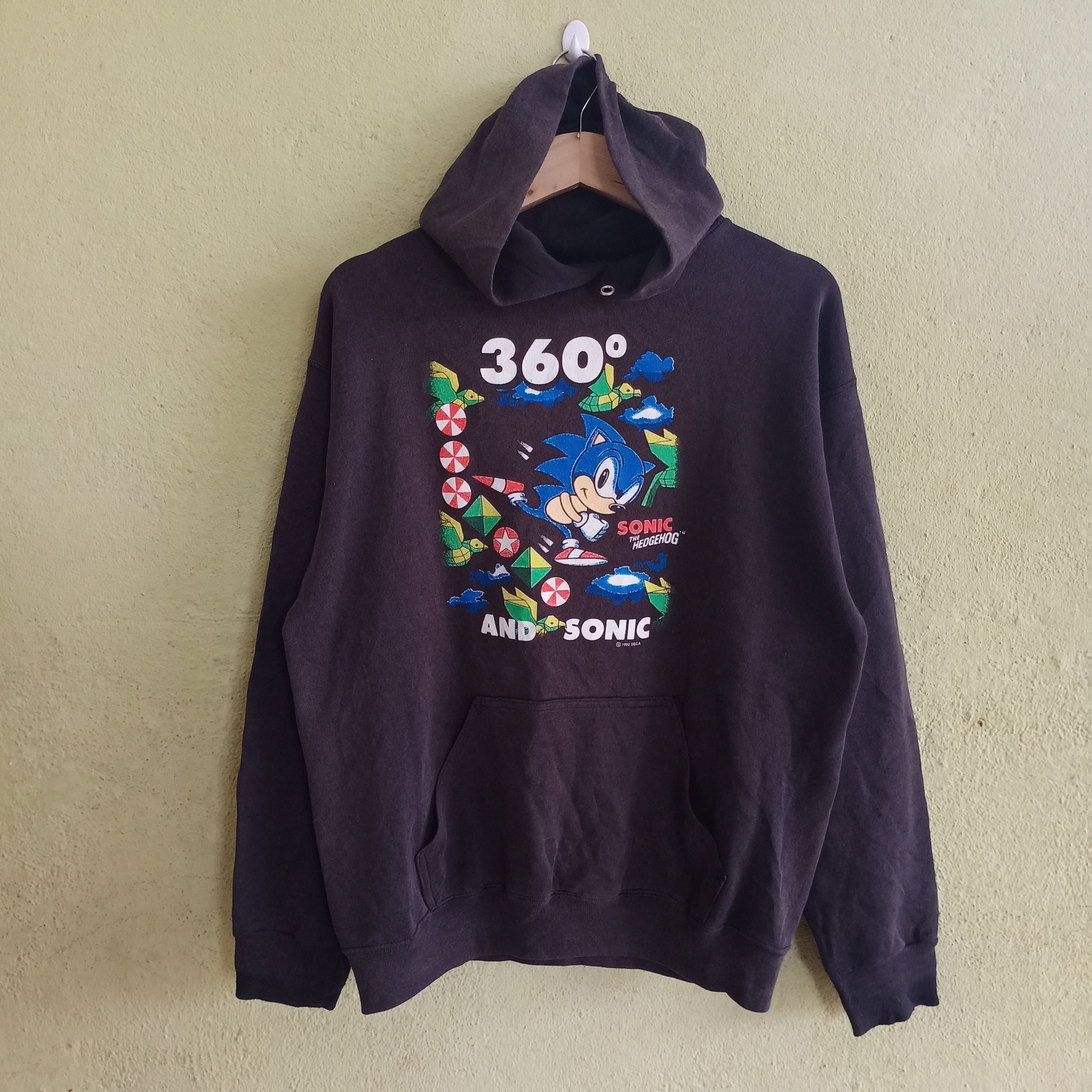 Vintage VINTAGE 90's DISTRESSED SONIC THE HEDGEHOG PULL OVER HOODIE ...