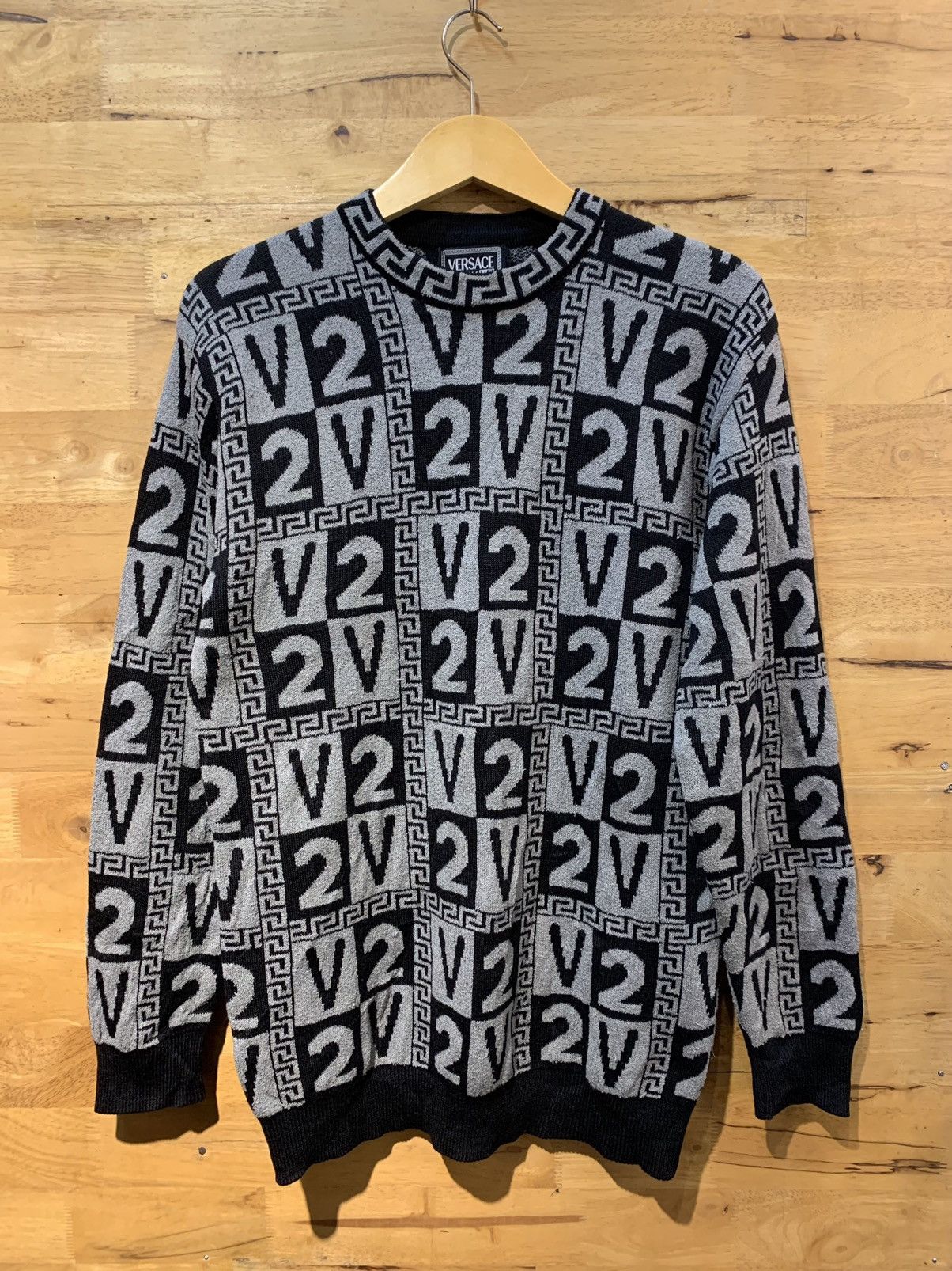 Versace Vintage Versace Classic V2 Monogram Knitwear | Grailed