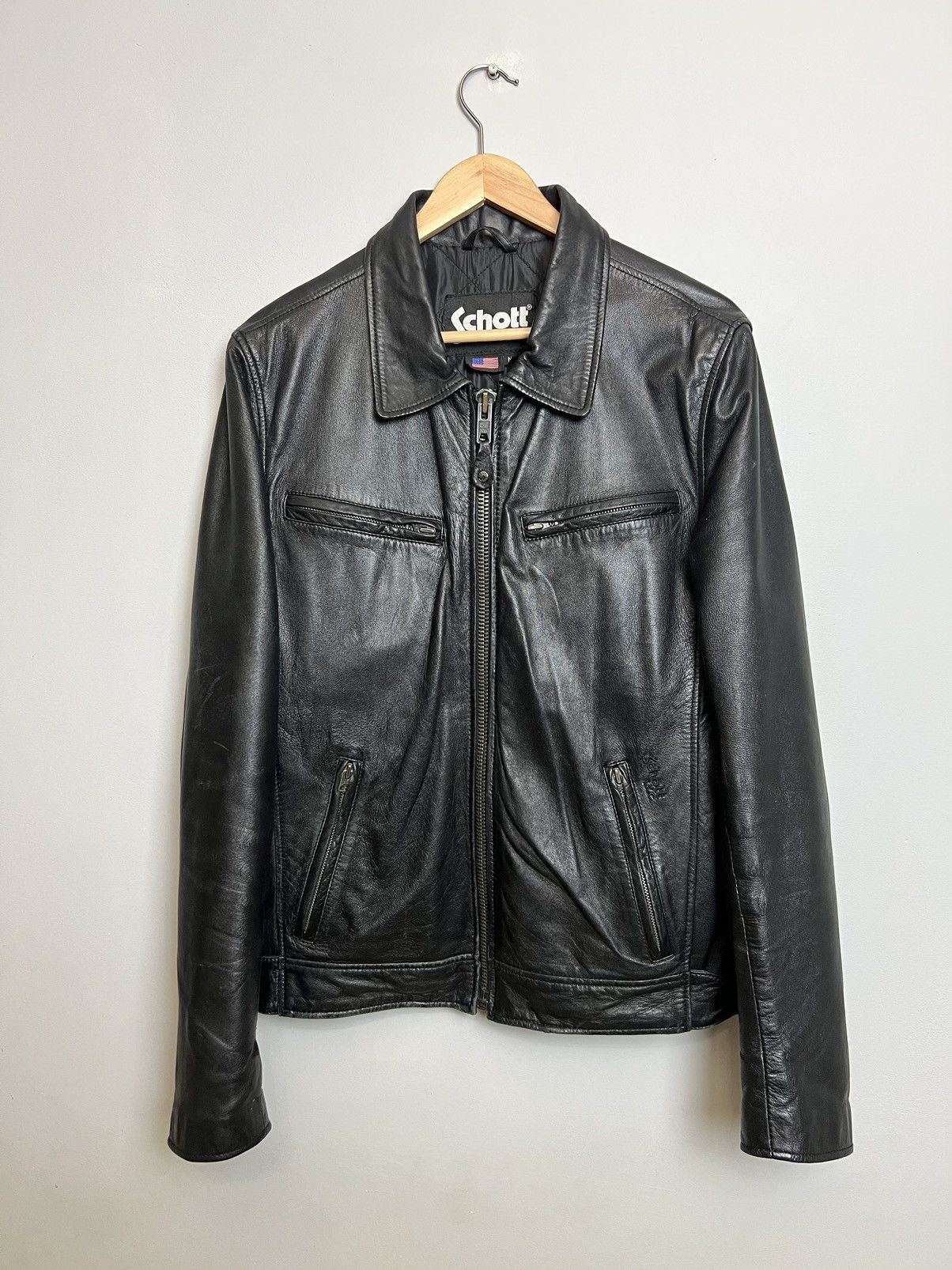 Schott Schott NYC Genuine Leather Jacket Made In USA Vintage Rare | Grailed