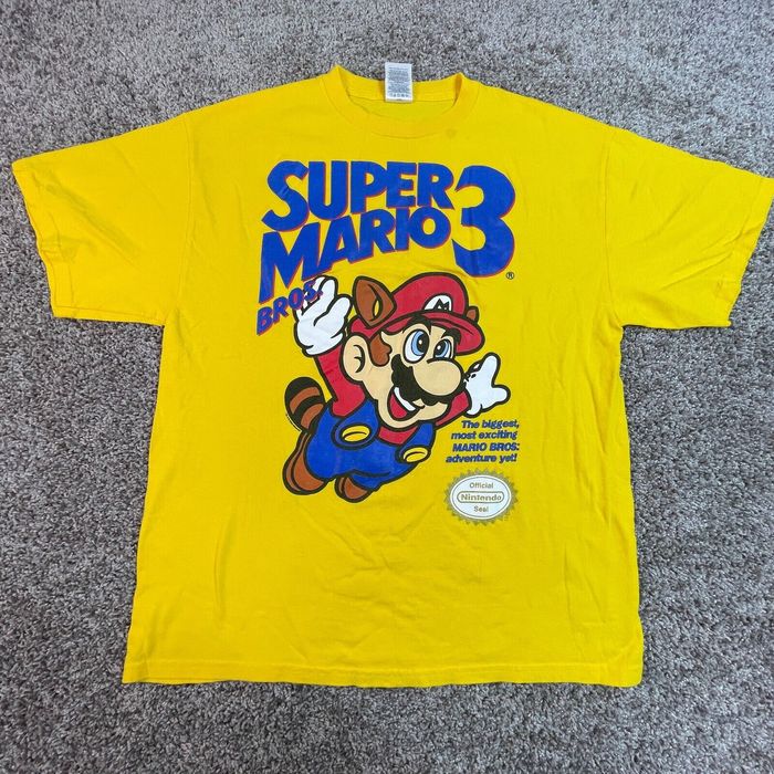 Nintendo VINTAGE Super Mario Bros 3 Shirt Adult Large Yellow 2008 ...