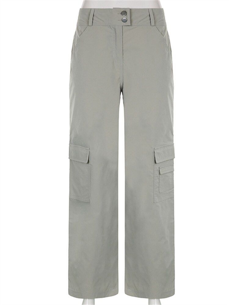 Vintage Low Waist Cargo Pants Button Fly Baggy Pocket | Grailed