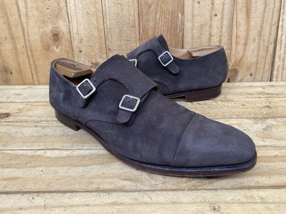 Crockett & Jones Crockett & Jones Lowndes Brown Suede Double Monk Strap ...