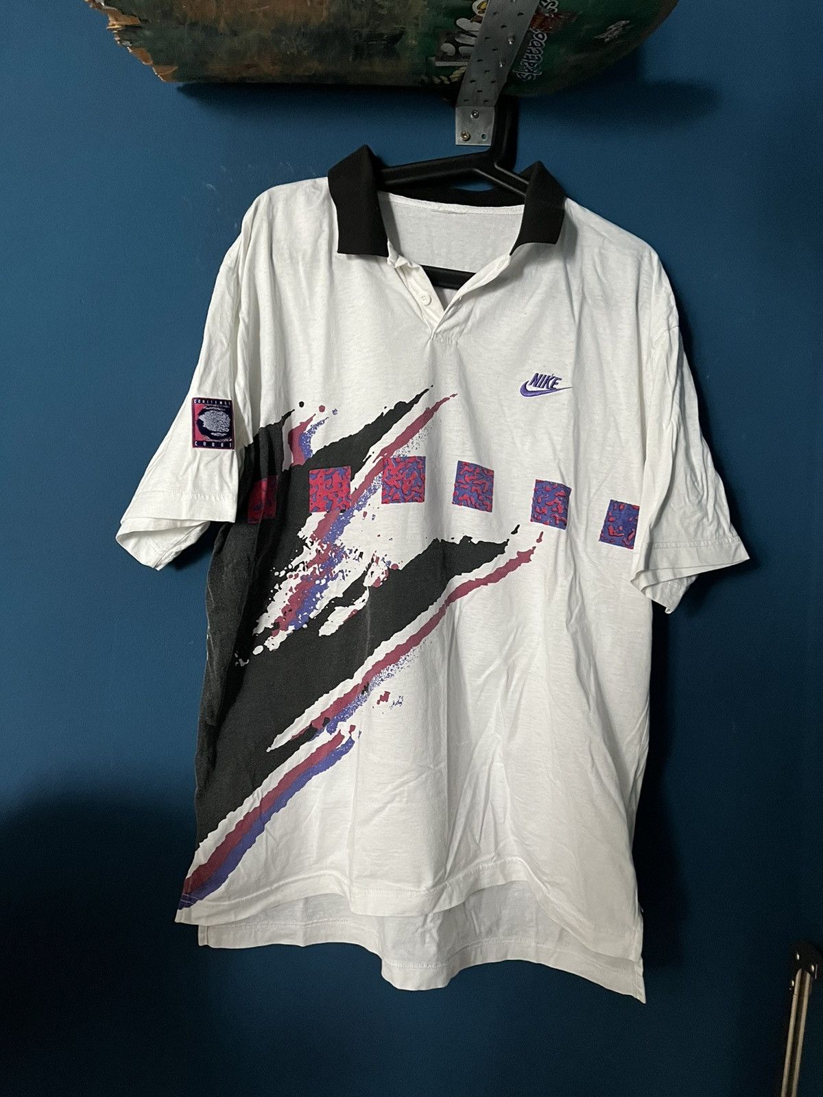Nike × Vintage Vintage Nike Challenge Court Hot Lava Shirt Andre Agassi ...
