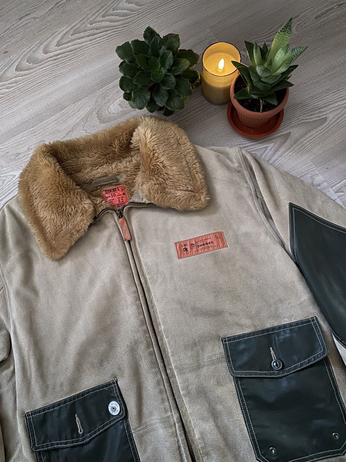Diesel × Grailed RARE Diesel Vintage Shearling Leather Bomber Jacket ...