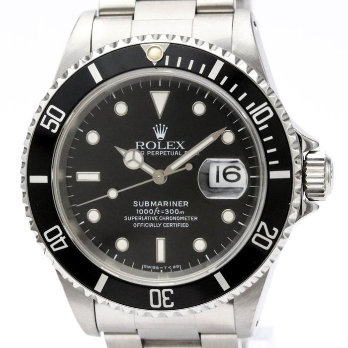 Rolex Polished ROLEX Submariner 16610 Date T Serial Steel Automatic ...