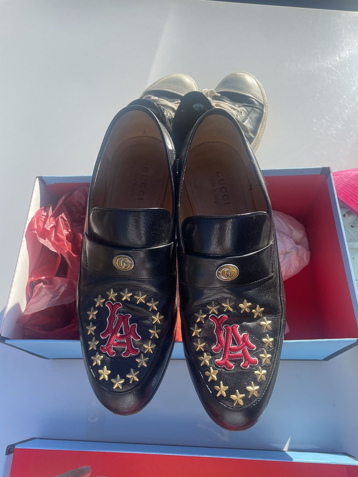 Gucci × MLB × New York Yankees Gucci LA MLB loafers | Grailed