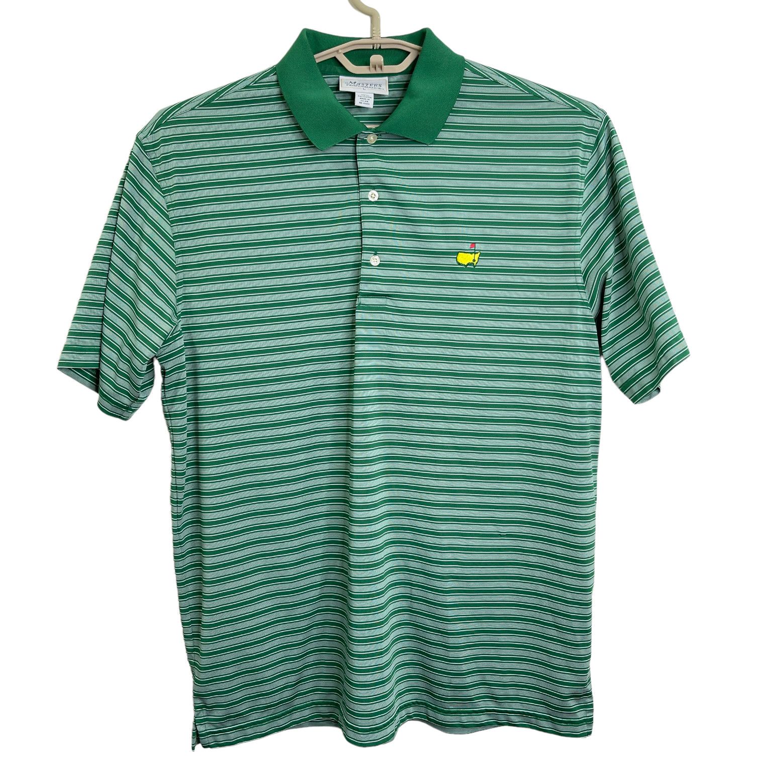The Masters Masters Mens Performance Golf Polo Shirt Green Stripe Large ...