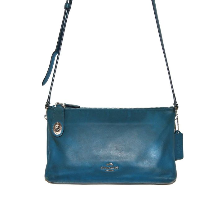 Coach Coach Crossbody Leather Bag in Turquoise Blue | Grailed