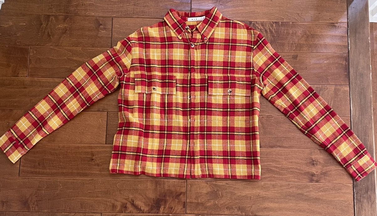 Japanese Brand MNML Red Yellow Flannel | Grailed