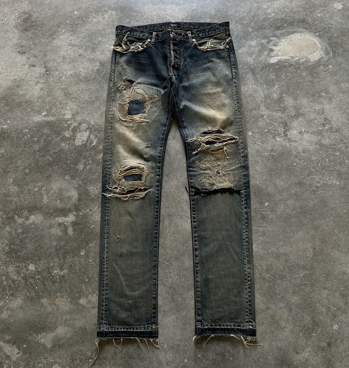 Undercover *GRAIL* Undercover FW10 black yarn 68 denim | Grailed