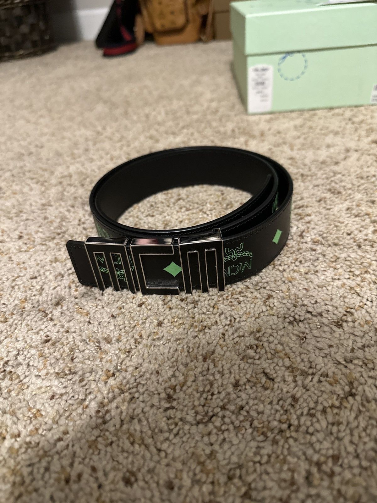 MCM Leather Inlay Tech MCM Belt 1.5” in Embossed Leather | Grailed