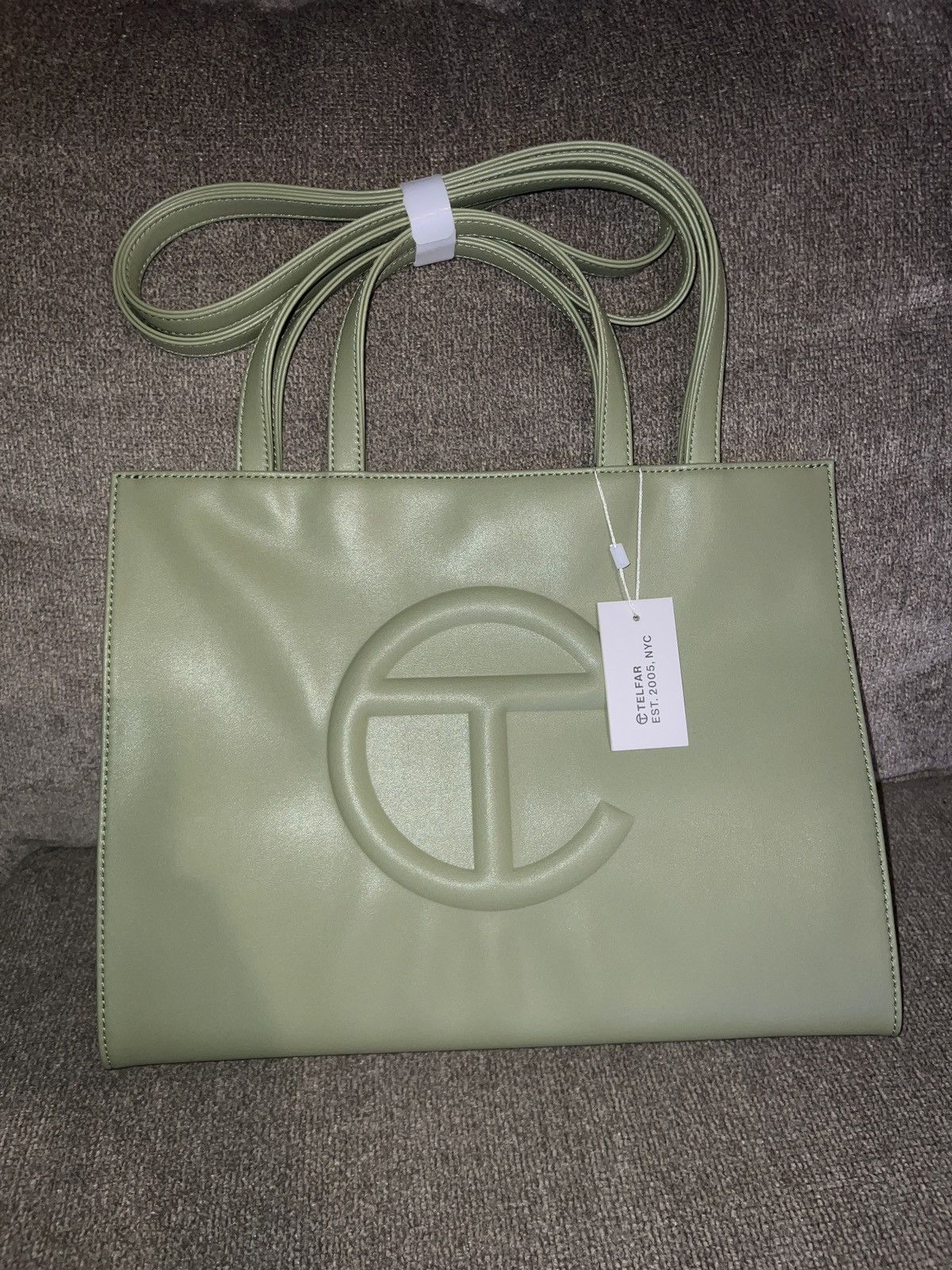 Telfar MEDIUM DRAB TELFAR SHOPPING BAG | Grailed