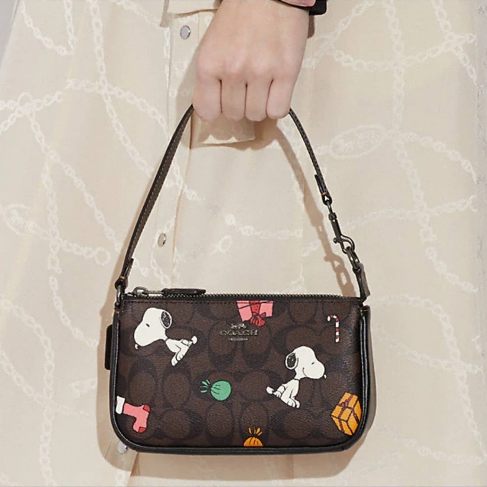 Coach New Coach Peanuts Nolita 19 In Signature Canvas Snoopy Print ...