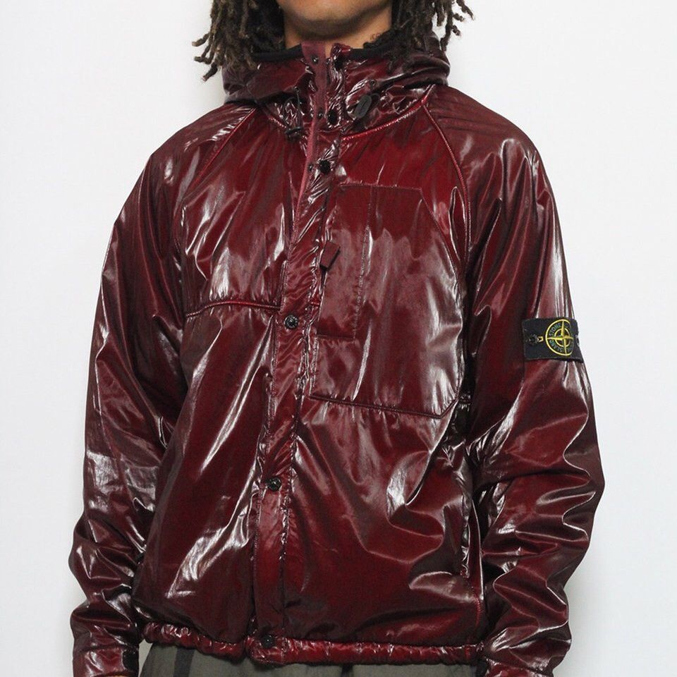 Stone Island 2008 Liquid Silk “Cherry” Red Nylon Jacket | Grailed