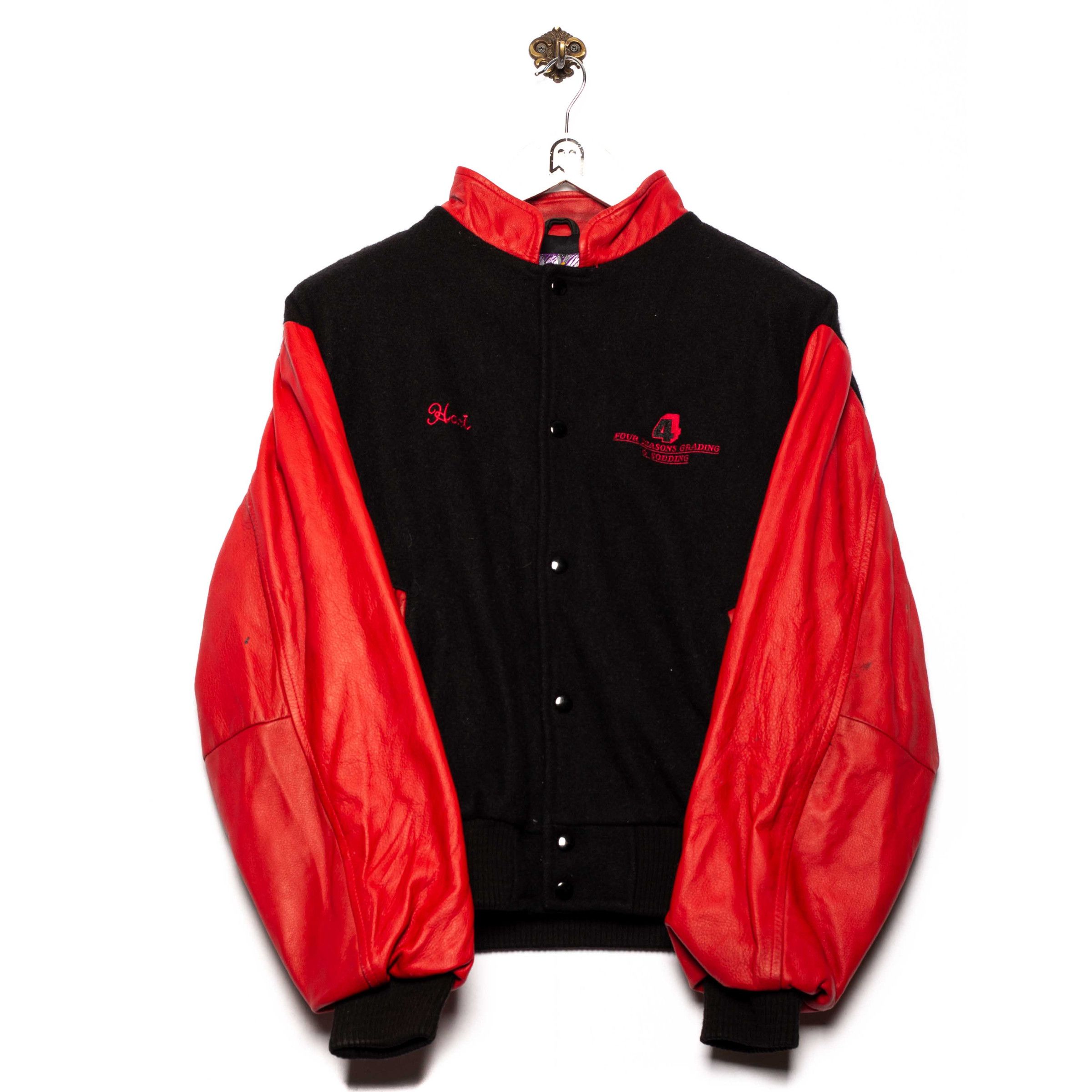 Vintage Viper College Jacket Four Seasons Grading Stick Black/Red | Grailed