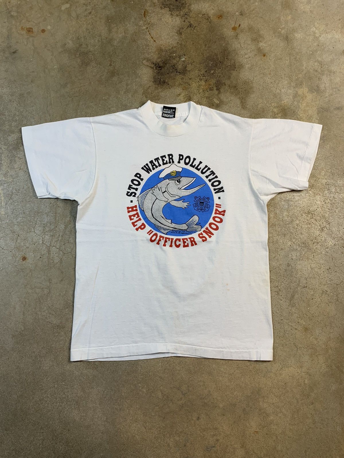 Vintage Vintage Stop Water Pollution Officer Snook White T-Shirt | Grailed
