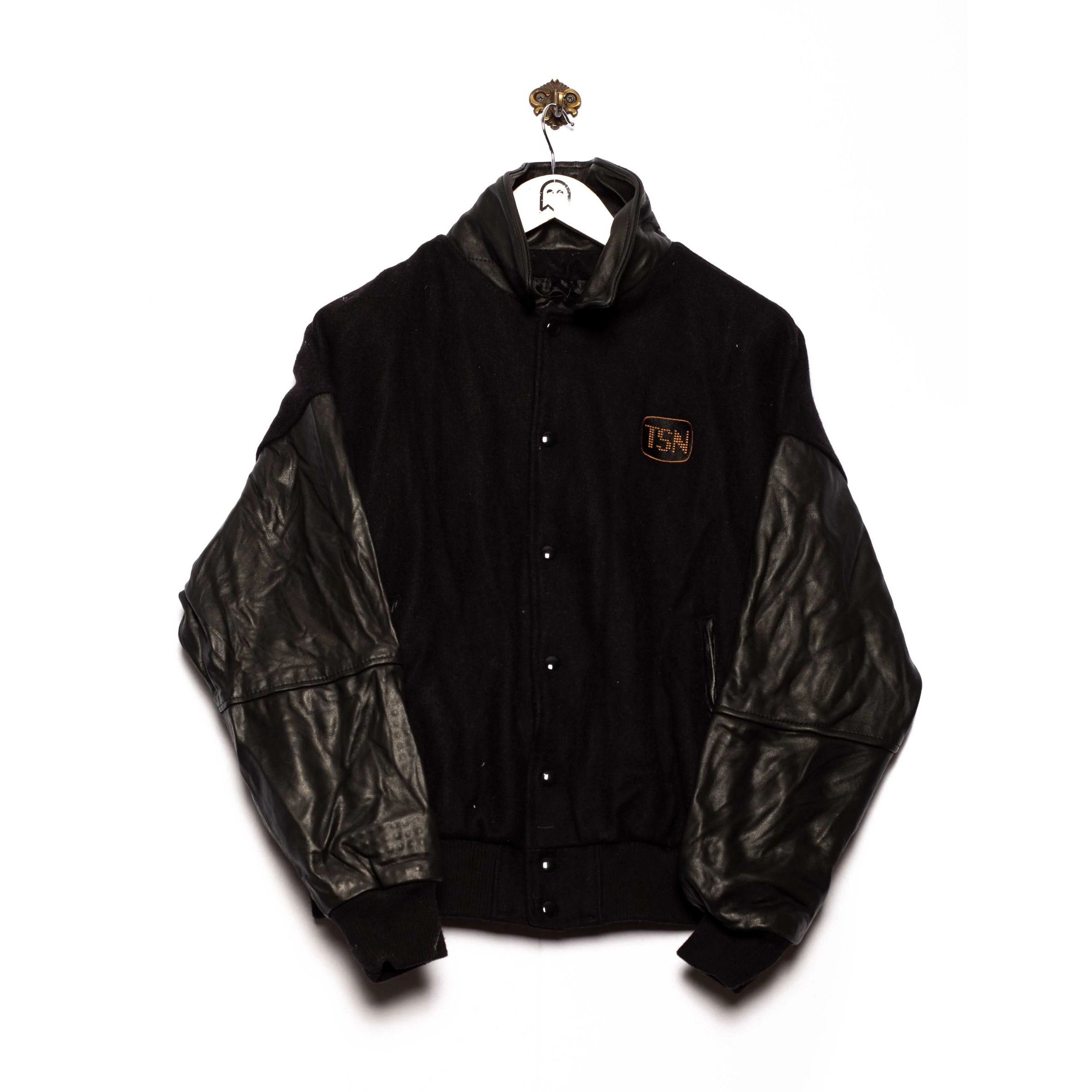 Vintage PLAIN AND SINPIC College jacket TSN Stick Black | Grailed