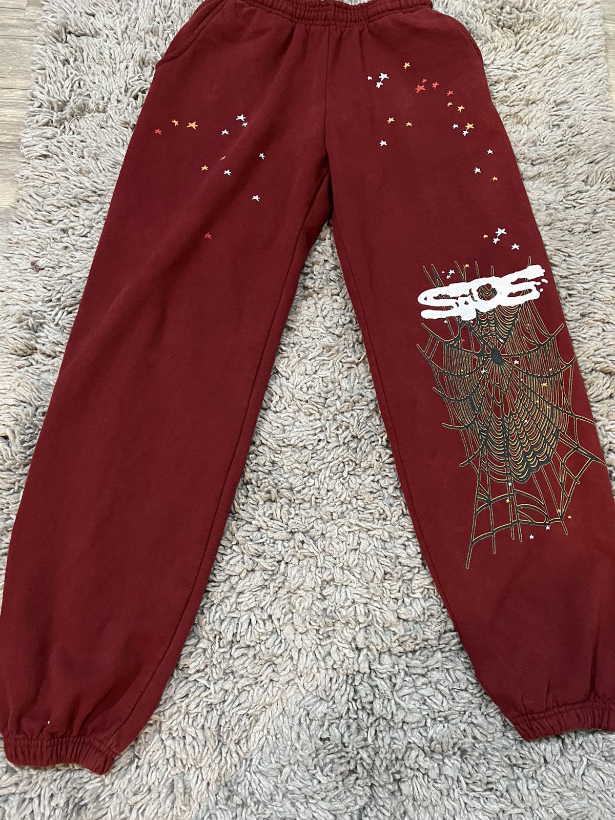 Spider Worldwide Sp5der Logo Maroon Sweatpants Size XL | Grailed