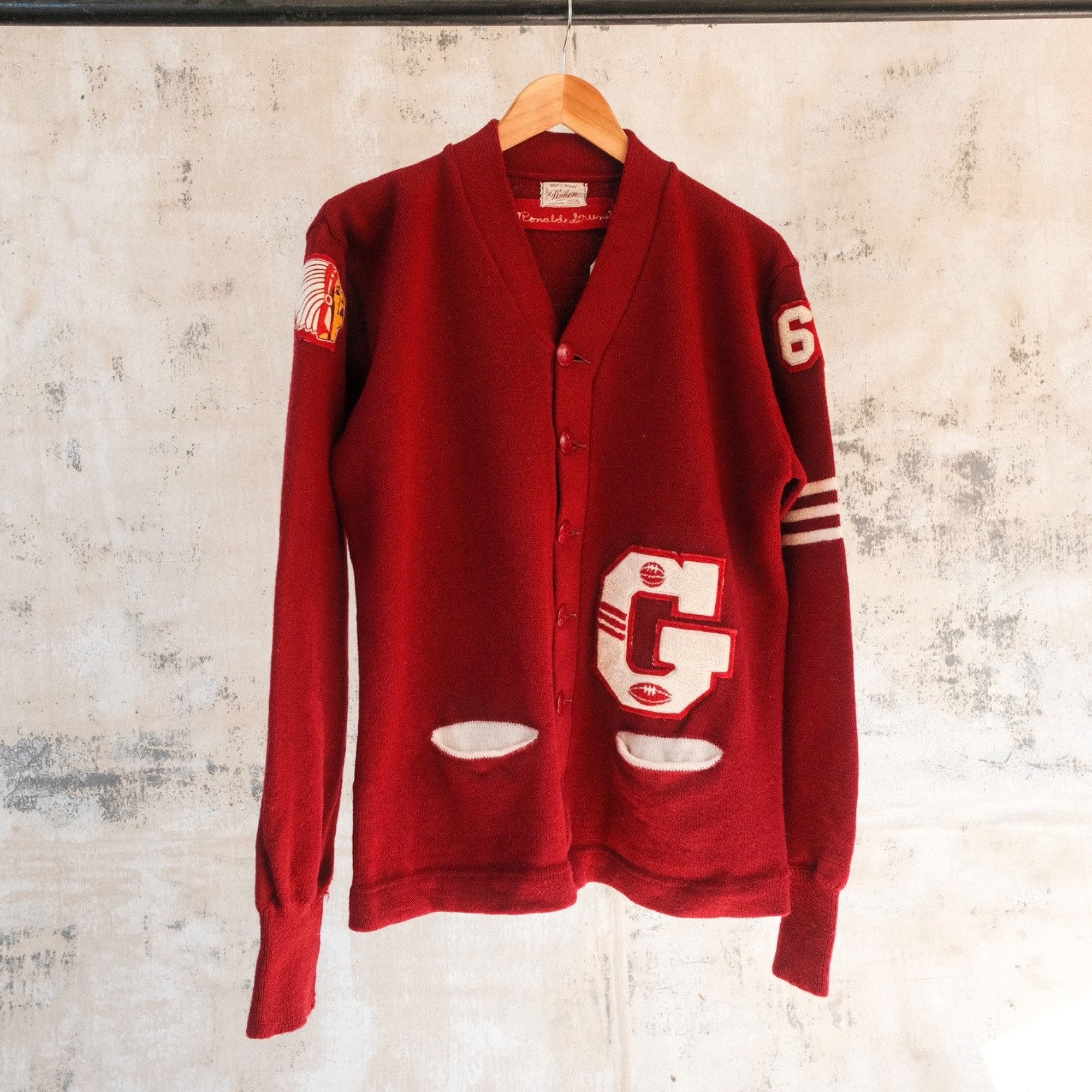 Vintage 60s Dehen Letterman Knit Cardigan Sweater | Grailed