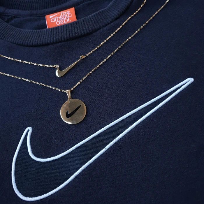Nike × Vintage Nike Swoosh Round Chain Necklace Gold | Grailed