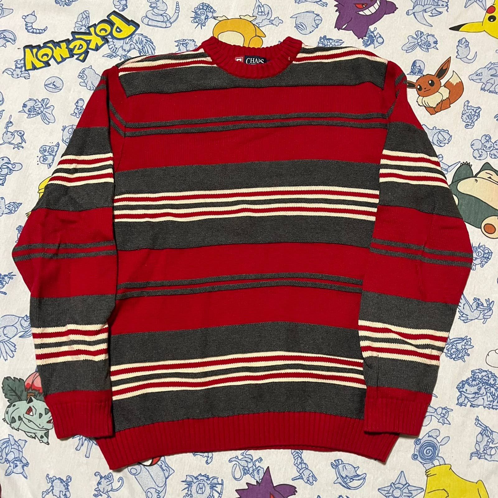 Vintage Vintage 2000s Chaps Red Striped Pattern Sweater | Grailed