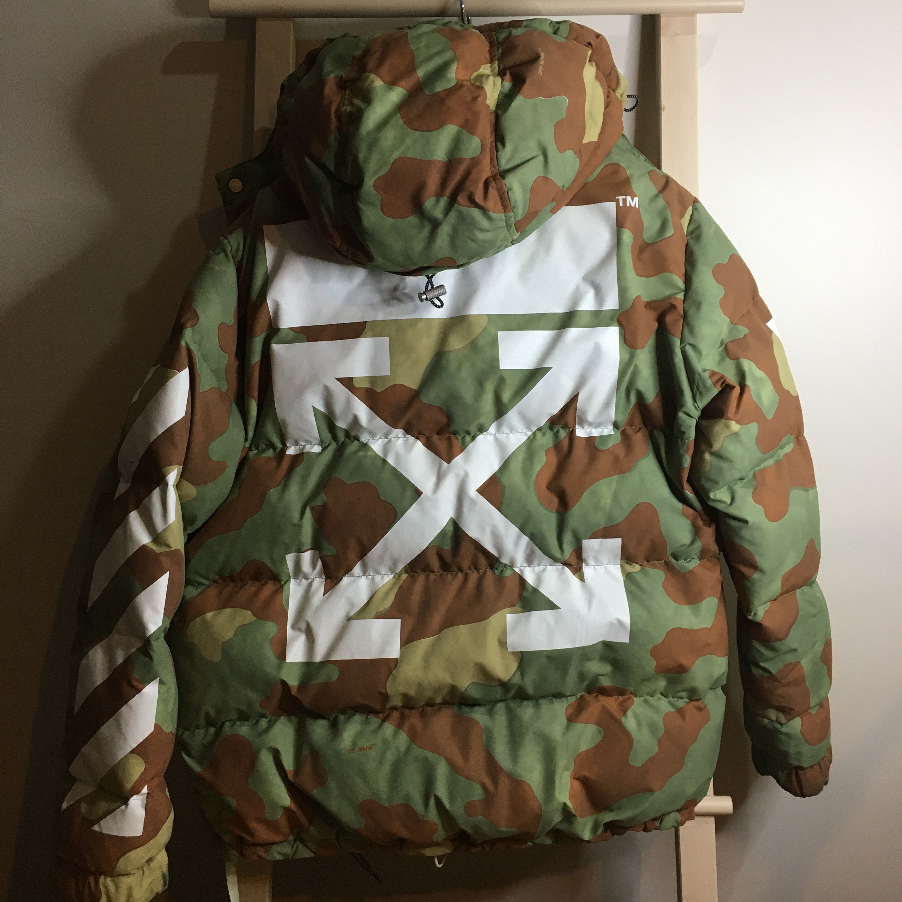Off-White Off White Virgil Abloh Camo Down Puffer Jacket Size XL | Grailed