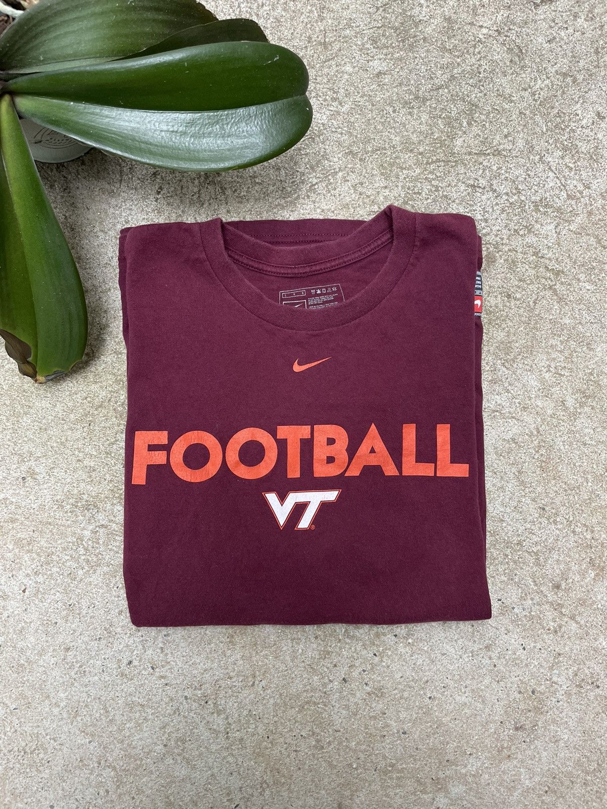 Nike Virginia Tech Nike Center Swoosh Football T Shirt Burgundy | Grailed