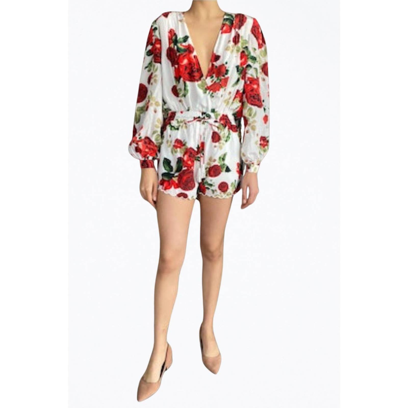 Rococo Sand NEW ROCOCO SAND Rosie Floral-Print Crepe Bodysuit | Grailed