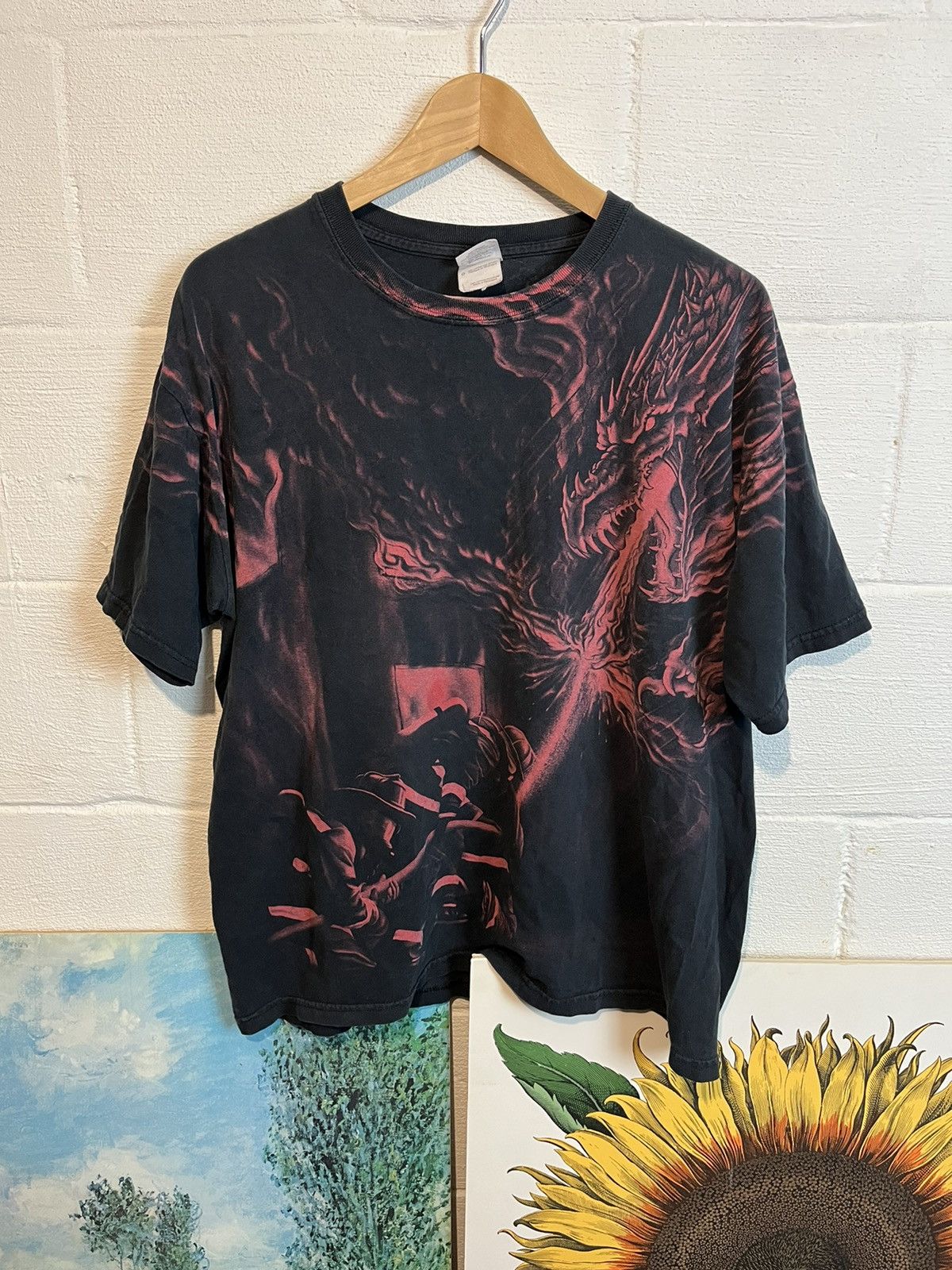 Liquid Blue × Vintage Vintage dragon all over print shirt | Grailed