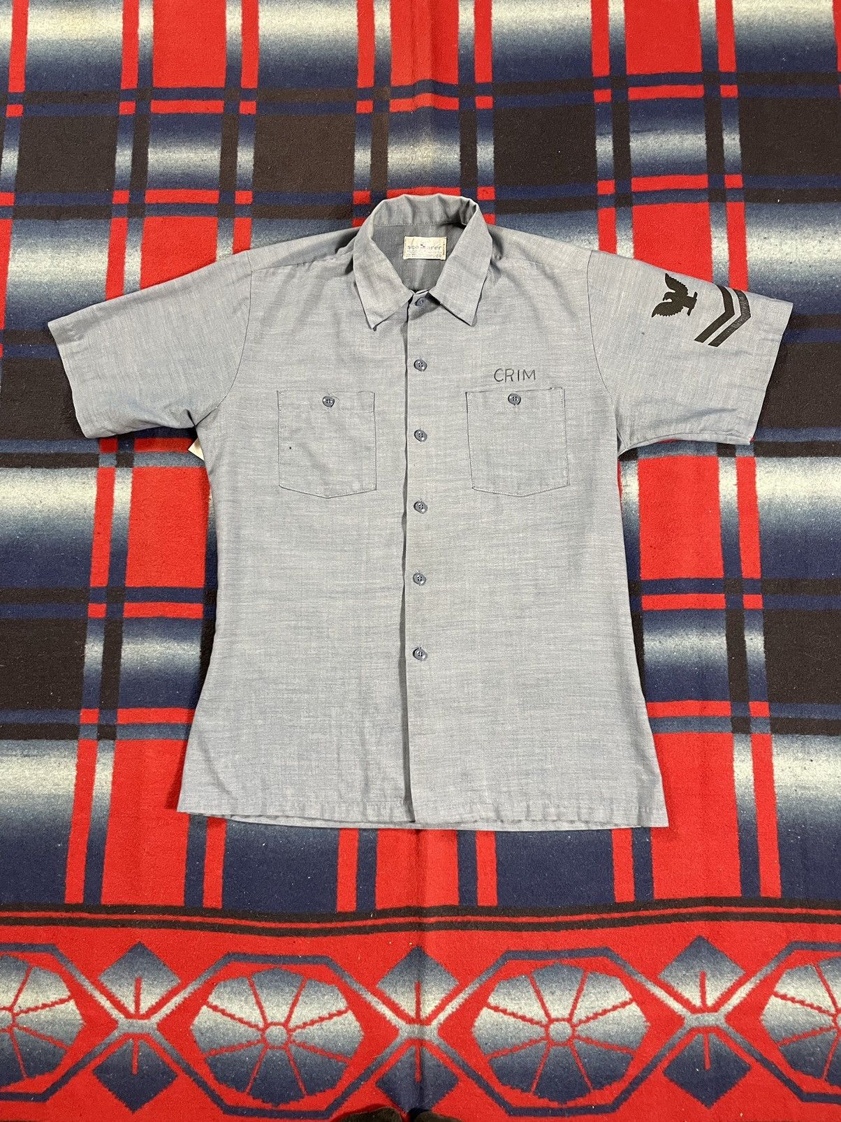 Vintage Vintage 70s US Navy Seafarer Selvedge Chambray Shirt | Grailed