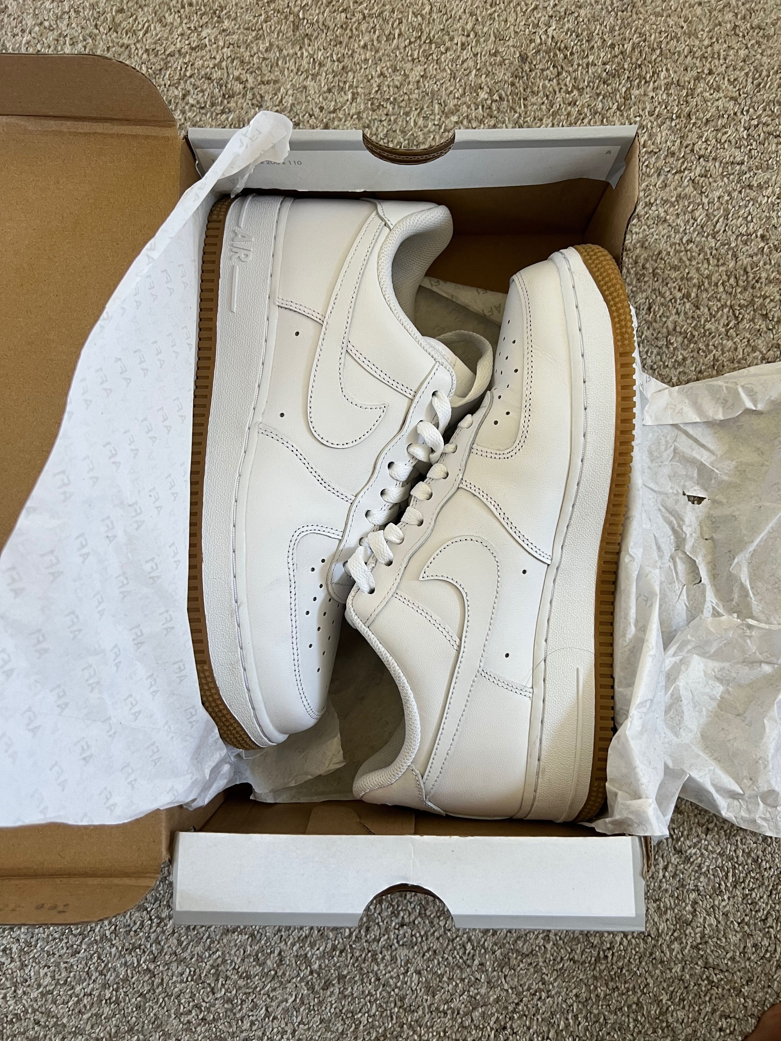 Nike Air Force 1's White/Gum Bottom | Grailed