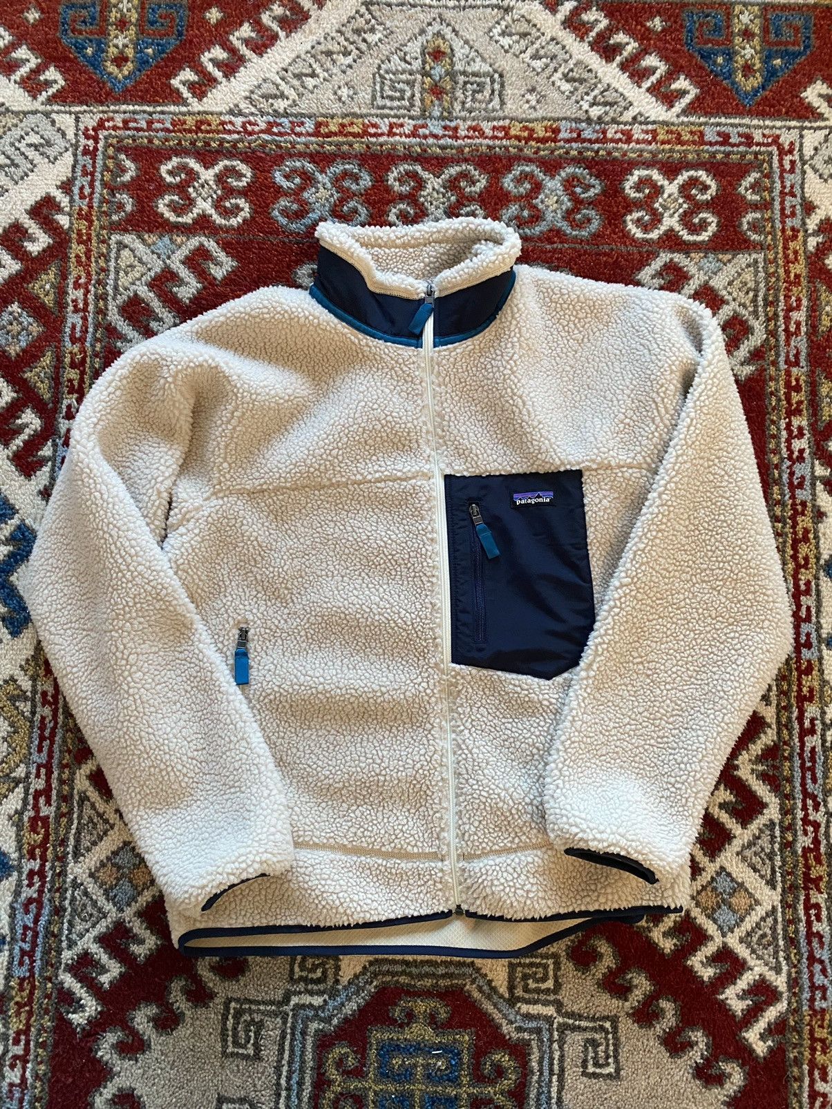 Patagonia Navy Cream Retro-X Fleece Jacket | Grailed