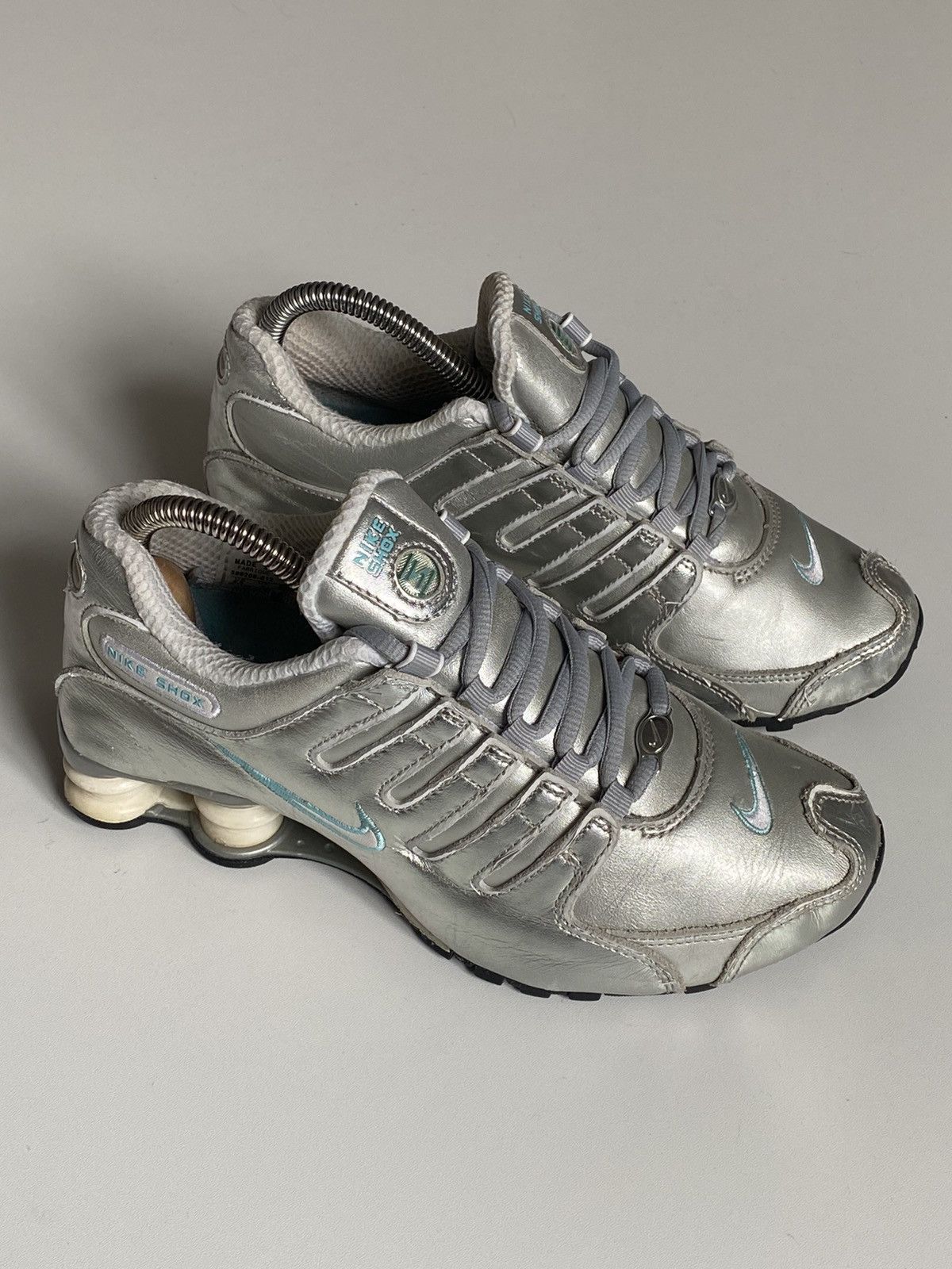 Nike Vintage Nike Shox silver sneakers | Grailed